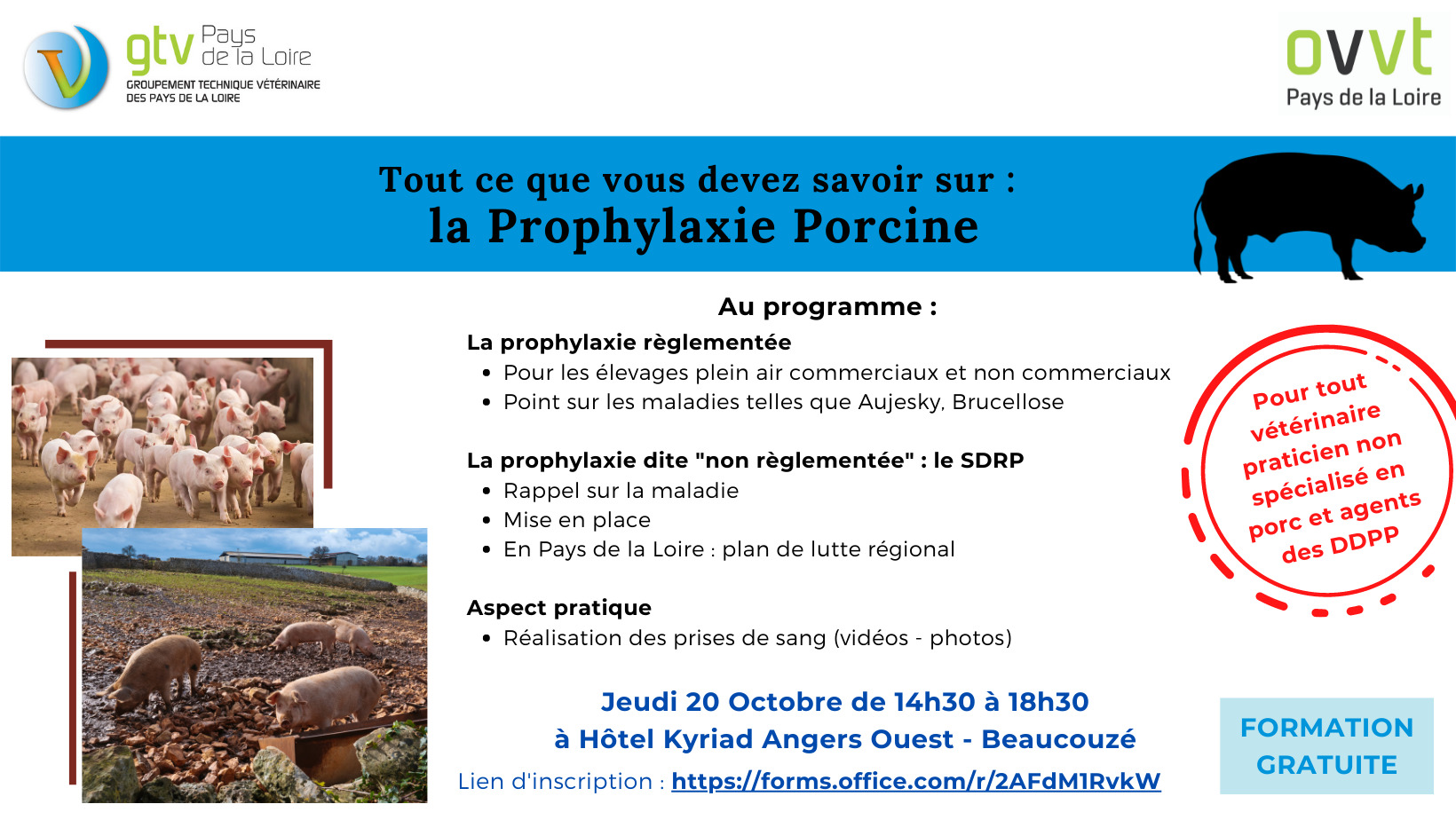 Formation : Tout savoir sur la prophylaxie porcine - GTV Pays de la Loire